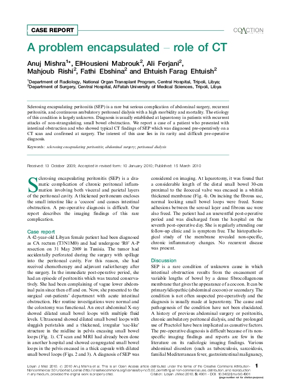 (PDF) A problem encapsulated – role of CT