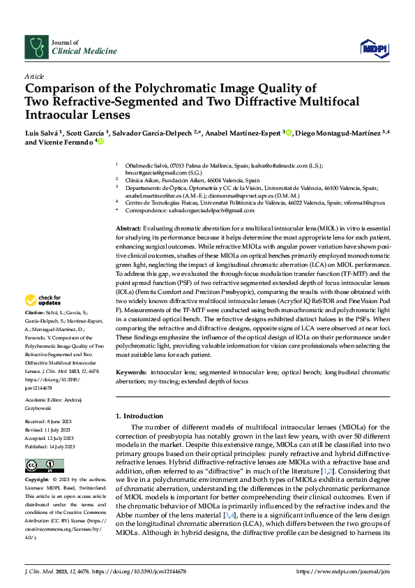 (PDF) Comparison of the Polychromatic Image Quality of Two Refractive ...