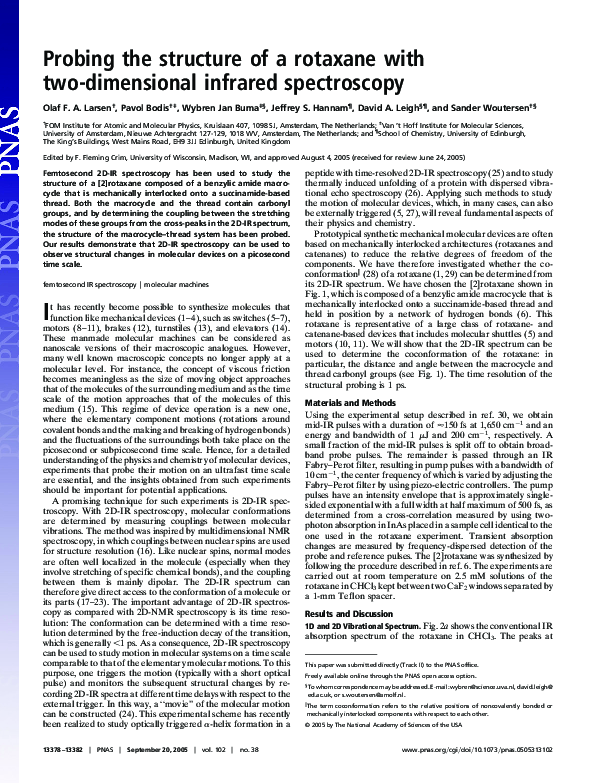 (PDF) Probing the structure of a rotaxane with two-dimensional infrared ...