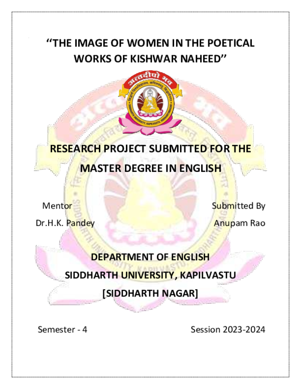 (PDF) ''THE IMAGE OF WOMEN IN THE POETICAL WORKS OF KISHWAR NAHEED ...