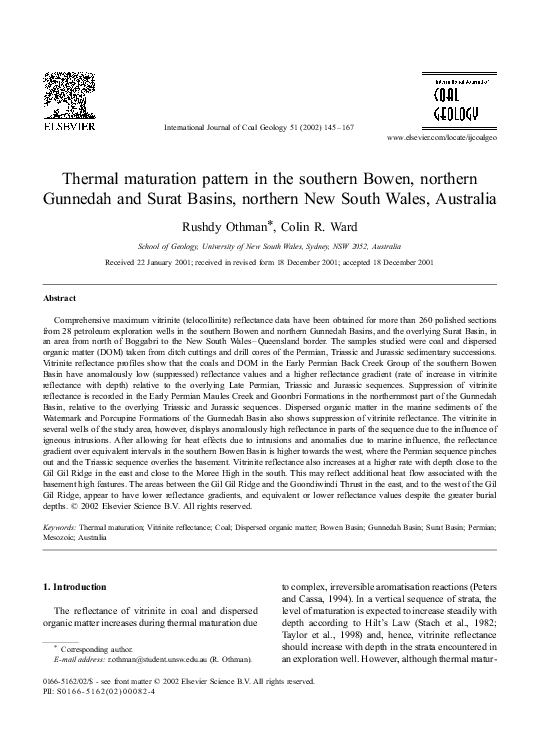 (PDF) Thermal maturation pattern in the southern Bowen, northern ...