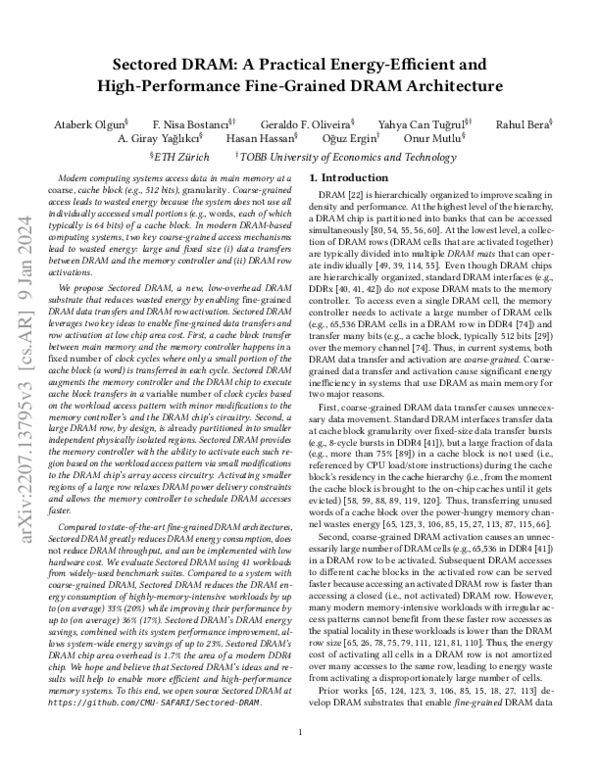 (PDF) Sectored DRAM: An Energy-Efficient High-Throughput and Practical Fine-Grained DRAM ...