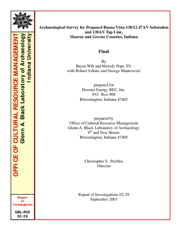 (PDF) Archaeological Survey for Proposed Buena Vista 138/12.47 kV ...