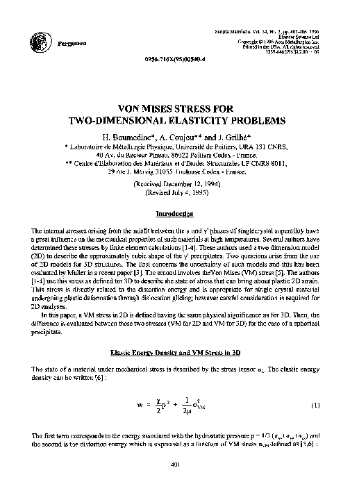 (PDF) Von mises stress for two-dimensional elasticity problems
