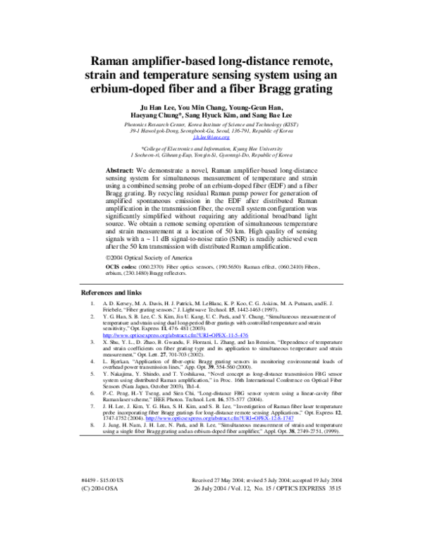 (PDF) Raman amplifier-based long-distance remote, strain and ...