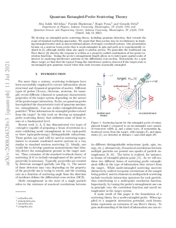 (PDF) Quantum entangled-probe scattering theory