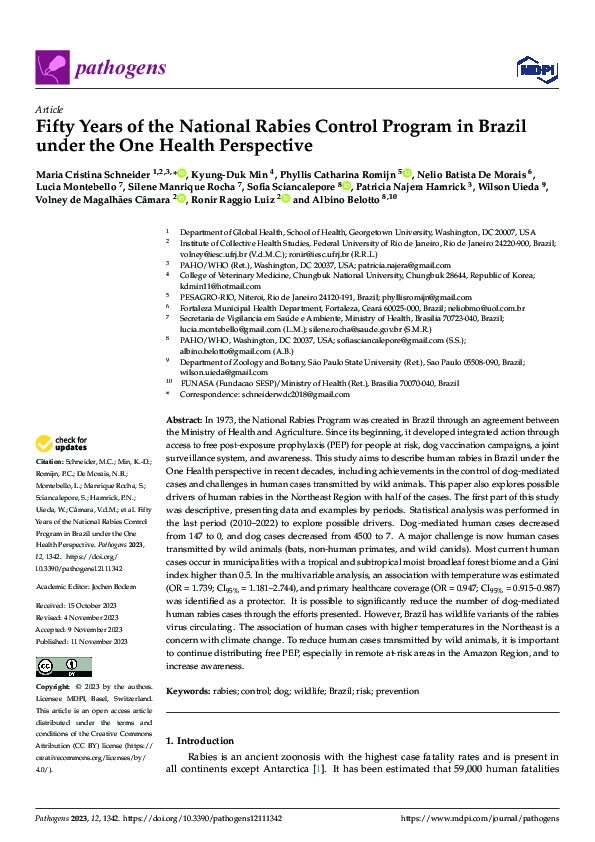 (PDF) Fifty Years of the National Rabies Control Program in Brazil ...