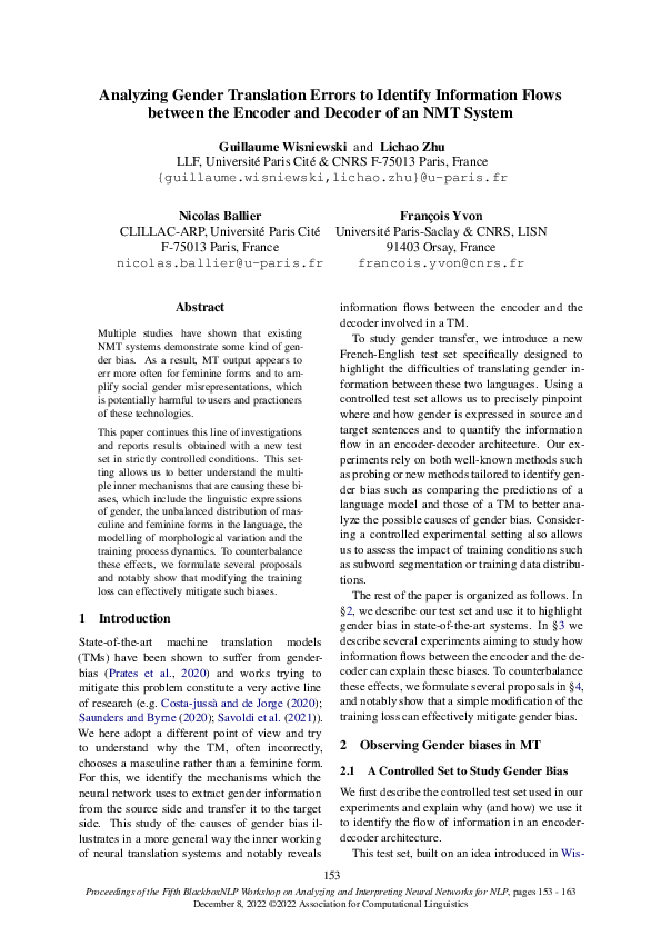 (PDF) Analyzing Gender Translation Errors to Identify Information Flows ...