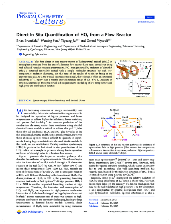 (PDF) Direct In Situ Quantification of HO2 from a Flow Reactor