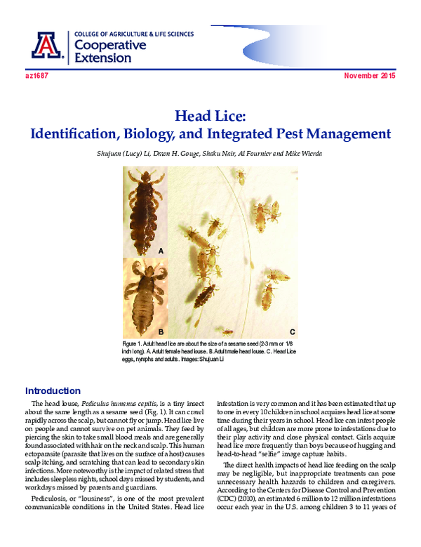 (PDF) Integrated Tactics for Head Lice Control