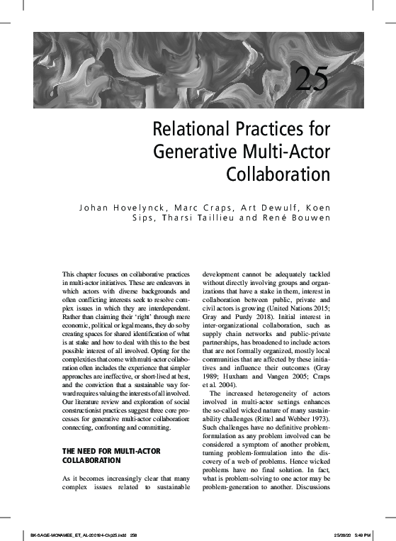 (PDF) Relational Practices for Generative Multi-Actor Collaboration
