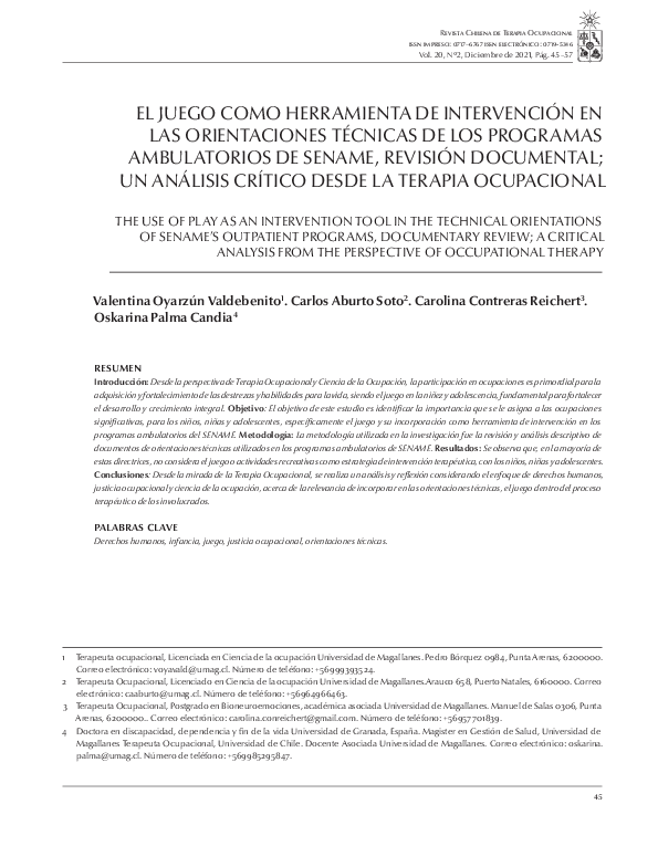 (PDF) El juego como herramienta de intervención en las orientaciones técnicas de los programas ...