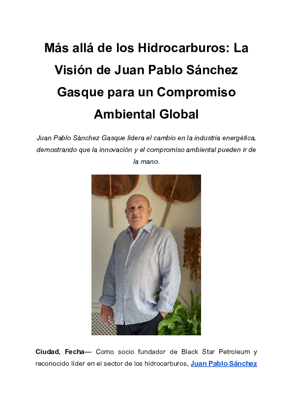 (PDF) La Visión de Juan Pablo Sánchez Gasque para un Compromiso