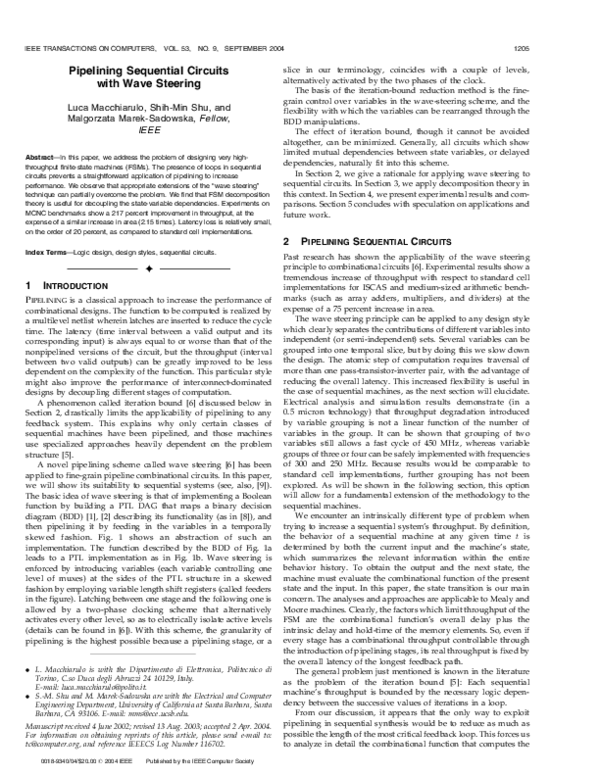 (PDF) Pipelining sequential circuits with wave steering