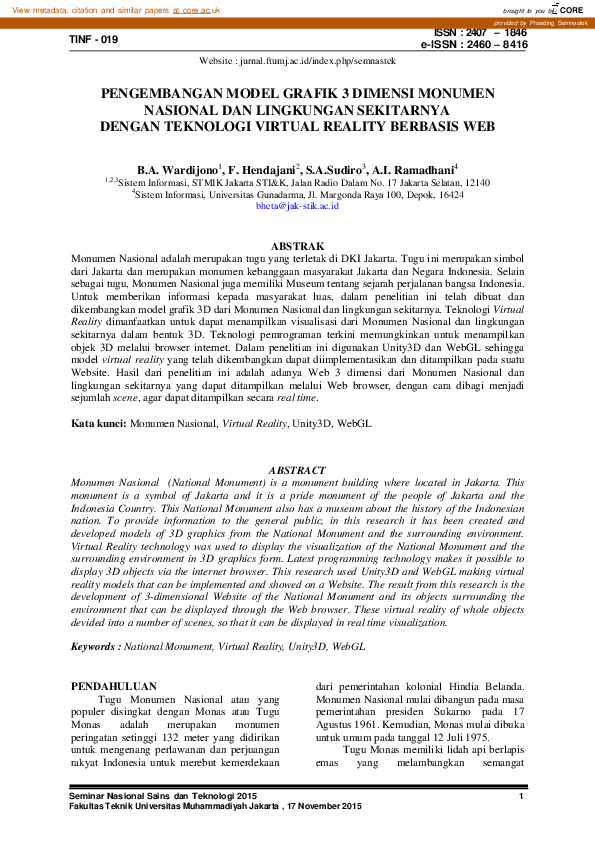(PDF) Pengembangan Model Grafik 3 Dimensi Monumen Nasional dan ...