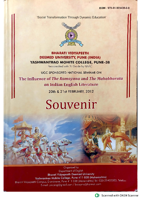 (PDF) The Ramayana and Mahabharata as Epics | DR AMBADAS BHASAKE ...