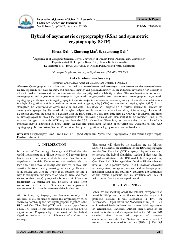 (PDF) Hybrid of asymmetric cryptography (RSA) and symmetric ... (PDF) Hybrid of asymmetric cryptography (RSA) and symmetric ...