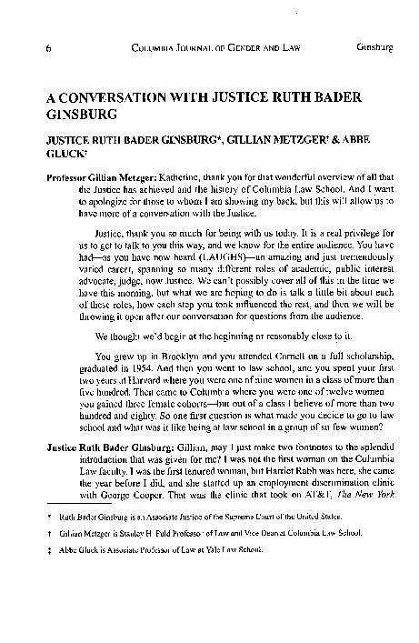(PDF) A Conversation with Justice Ruth Bader Ginsburg