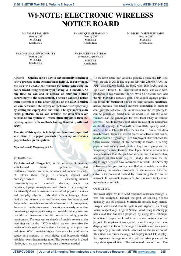 (PDF) Wi-NOTE: ELECTRONIC WIRELESS NOTICE BOARD