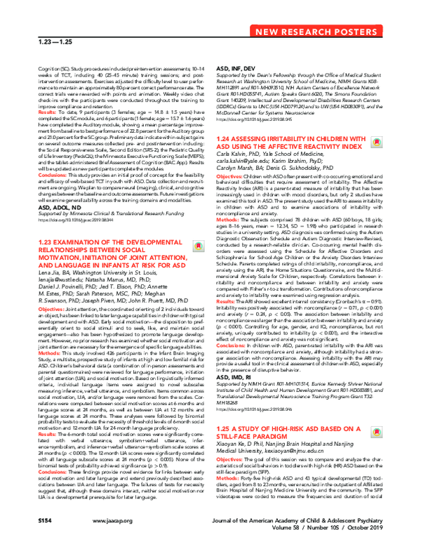 (PDF) 1.24 Assessing Irritability in Children with Asd Using the ...