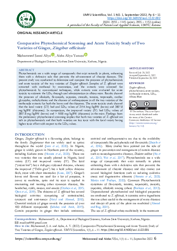 (PDF) Comparative Phytochemical Screening and Acute Toxicity Study of ...