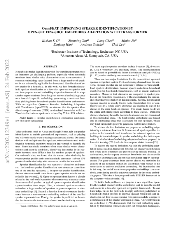(PDF) OpenFEAT: Improving Speaker Identification by Open-Set Few-Shot Embedding Adaptation with ...