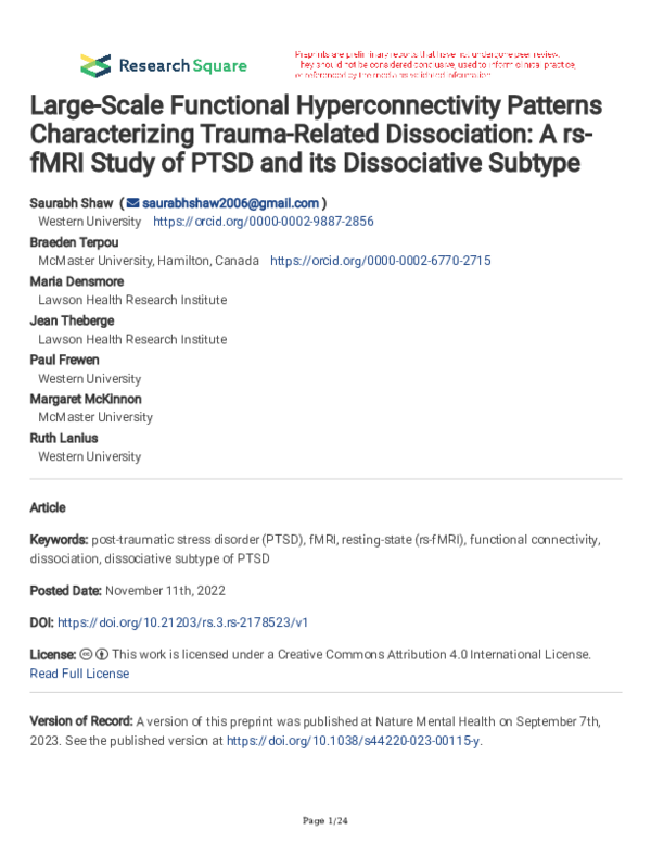 (PDF) Large-Scale Functional Hyperconnectivity Patterns Characterizing ...