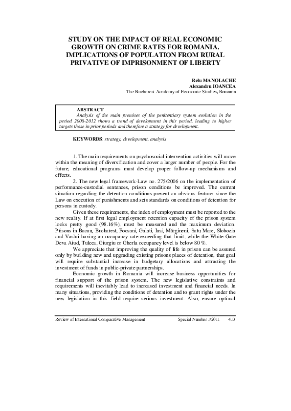 (PDF) Study on the Impact of Real Economic Growth on Crime Rates for ...