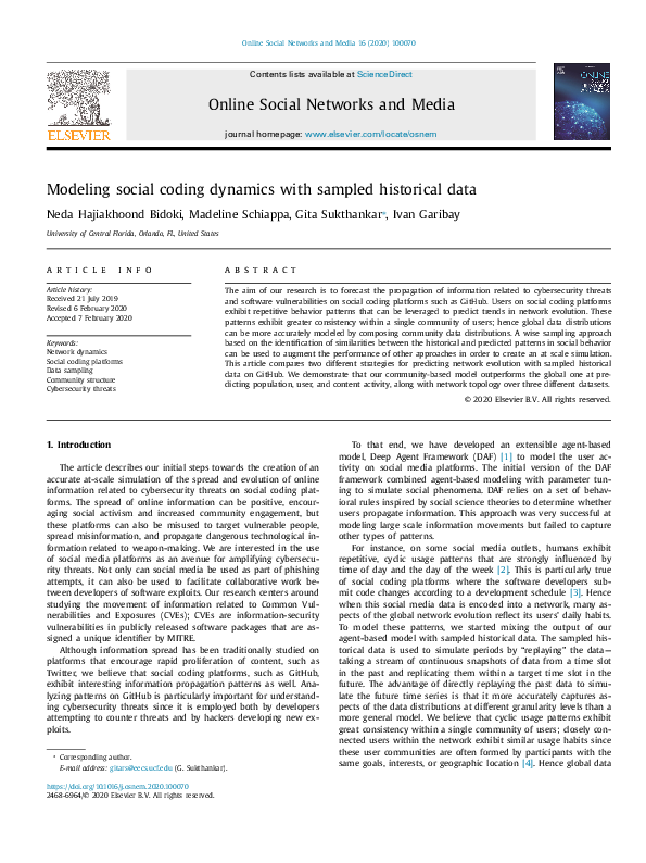 (PDF) Modeling social coding dynamics with sampled historical data