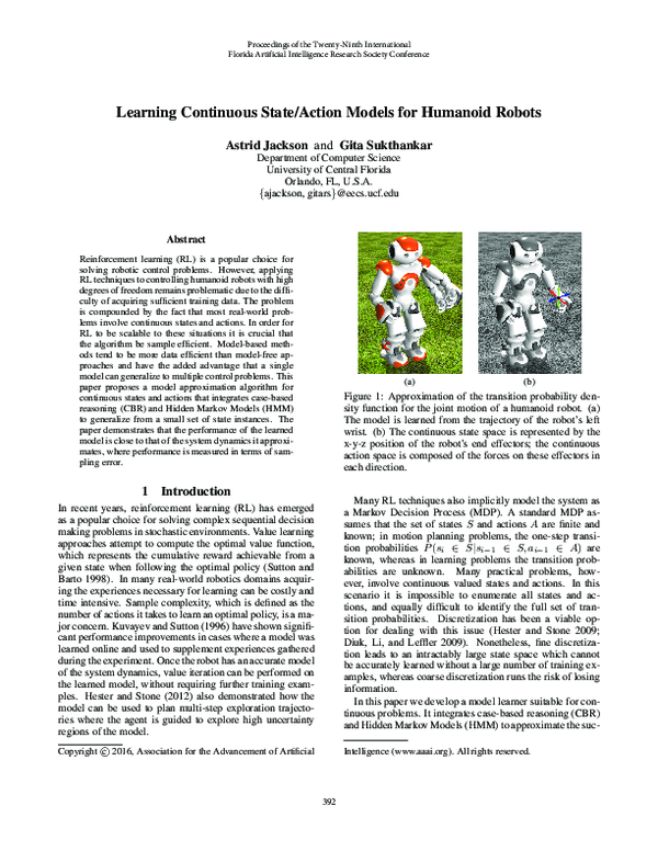 (PDF) Learning Continuous State/Action Models for Humanoid Robots