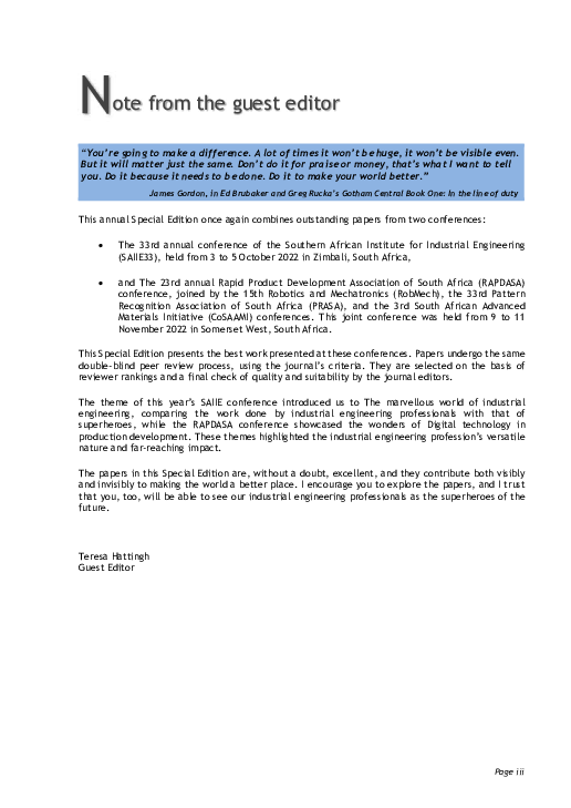 (PDF) Note from the Guest Editor