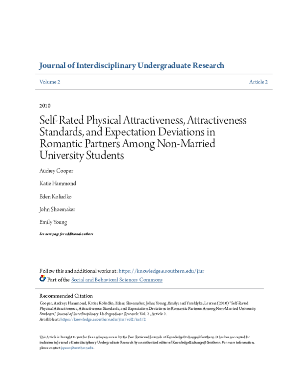 (PDF) Self-Rated Physical Attractiveness, Attractiveness Standards, and ...