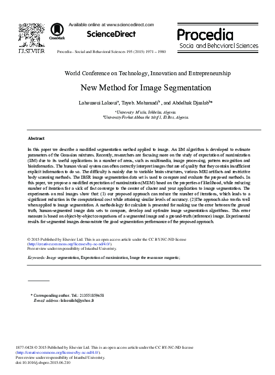 (PDF) New Method for Image Segmentation | Lahouaoui LALAOUI - Academia.edu (PDF) New Method for Image Segmentation | Lahouaoui LALAOUI - Academia.edu