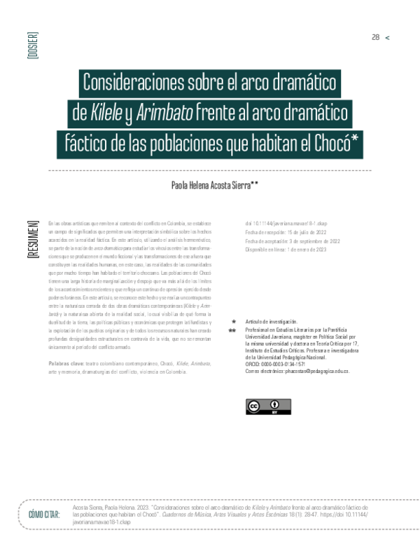 (PDF) Consideraciones sobre el arco dramático de Kilele y Arimbato ...