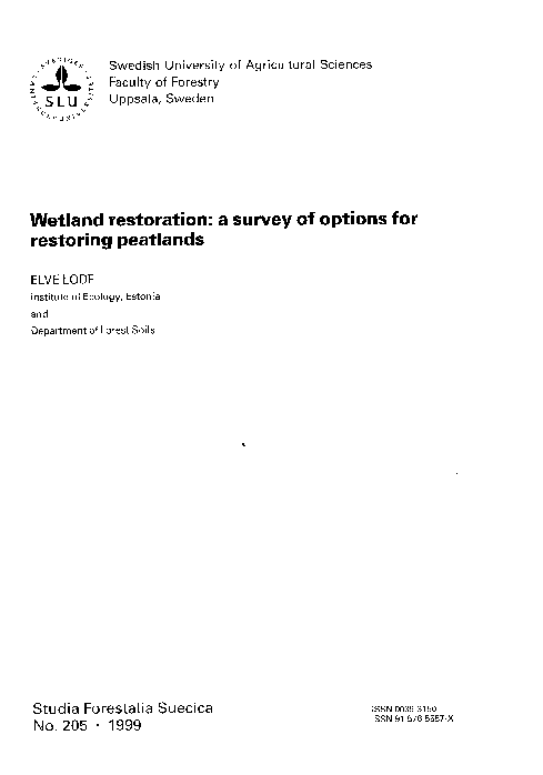(PDF) Wetland restoration