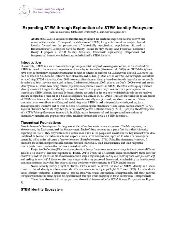 (PDF) Expanding STEM through Exploration of a STEM Identity Ecosystem