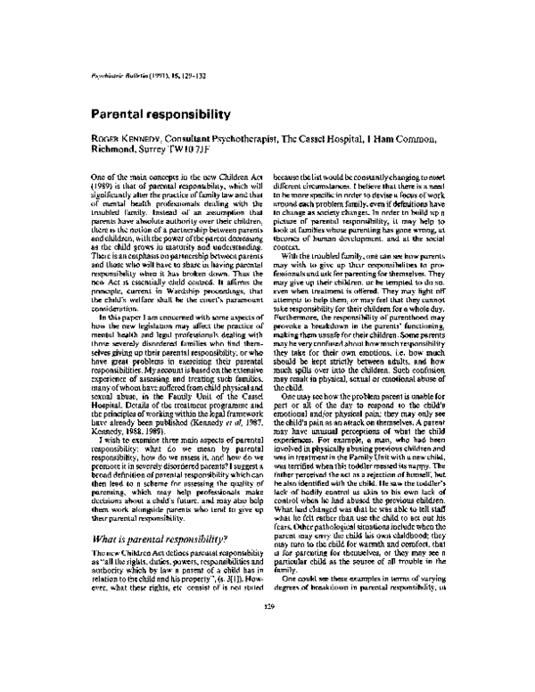 (PDF) Parental responsibility