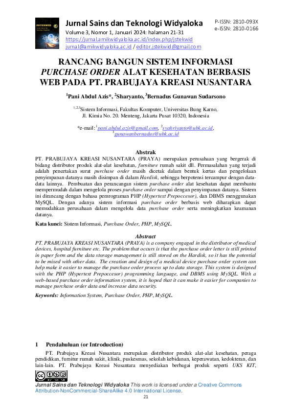 (PDF) Rancang Bangun Sistem Informasi Purchase Order Alat Kesehatan ...