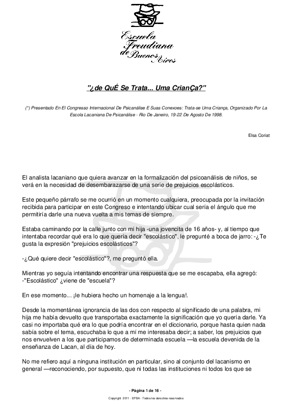 (PDF) De que se trata... uma criança?