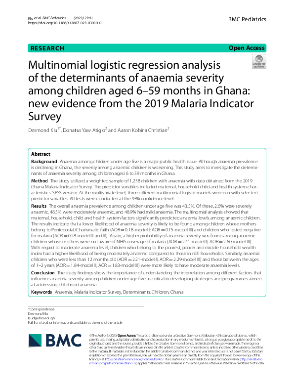 (PDF) Multinomial logistic regression analysis of the determinants of ...