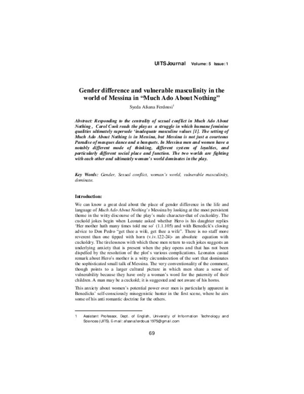 (PDF) Gender difference and vulnerable masculinity in the world of ...