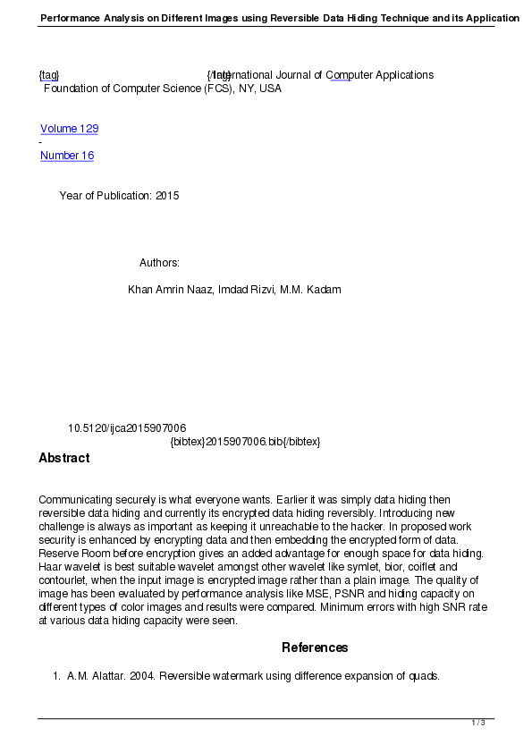 (PDF) Performance Analysis on Different Images using Reversible Data Hiding Technique and its ...