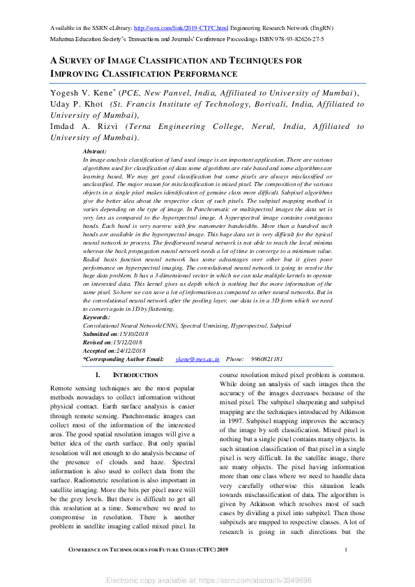(PDF) A Survey of Image Classification and Techniques for Improving Classification Performance ...