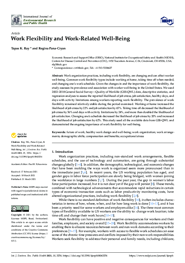 (PDF) Work Flexibility and Work-Related Well-Being
