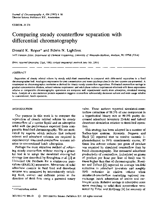 (PDF) Comparing steady counterflow separation with differential ...