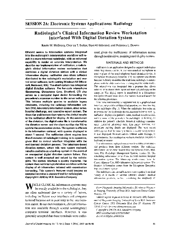 (PDF) Radiologist’s clinical information review workstation interfaced ...