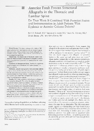 (PDF) Anterior Fresh Frozen Structural Allografts in the Thoracic and ...