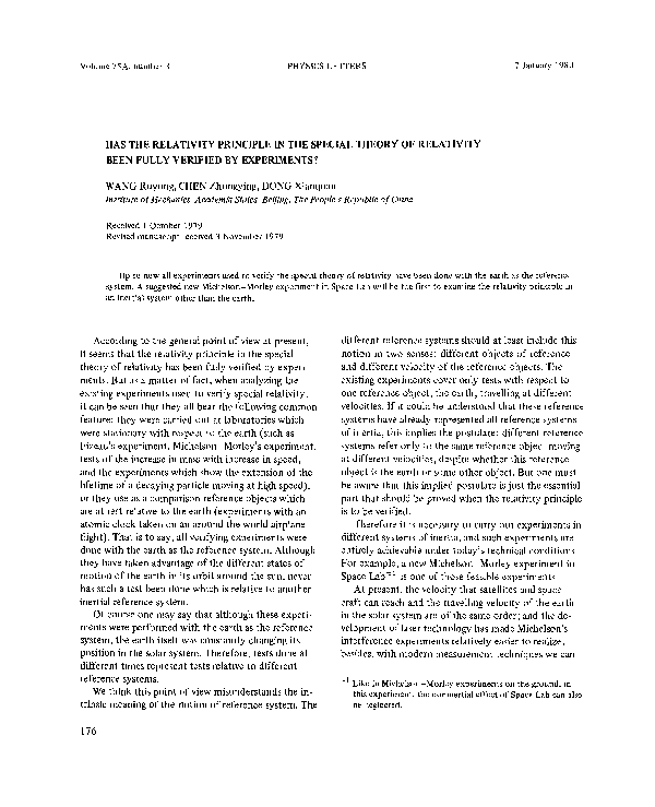 (PDF) Has the relativity principle in the special theory of relativity ...