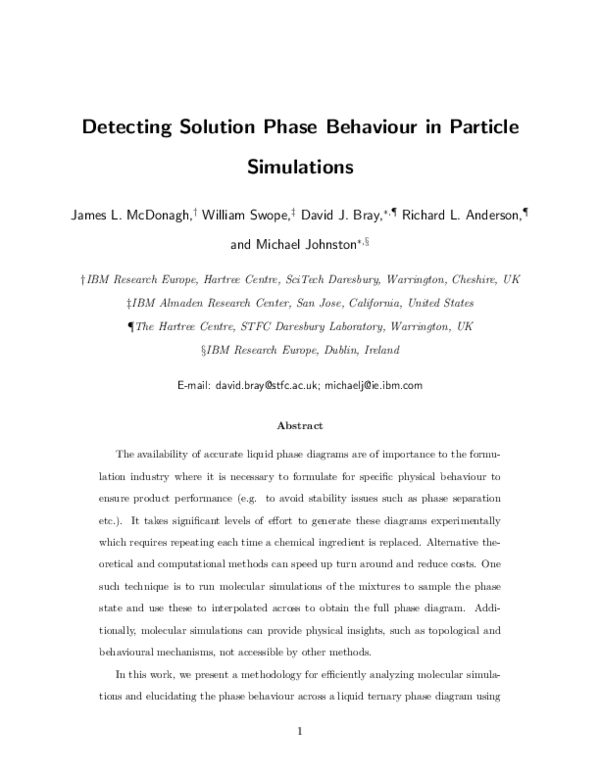 (PDF) Detecting Solution Phase Behavior in Particle Simulations