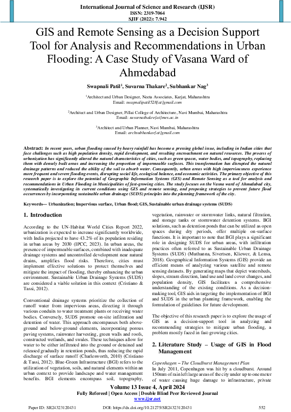 (PDF) GIS and Remote Sensing as a Decision Support Tool for Analysis and Recommendations in ...